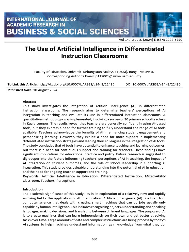 the-use-of-artificial-intelligence-in-differentiated-instruction-classrooms | PDF ...