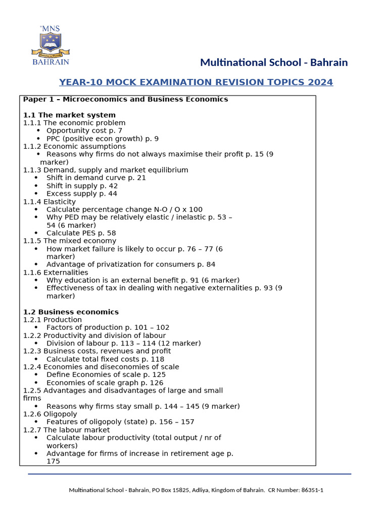 Gcse Year 10 Mock Exam Papers