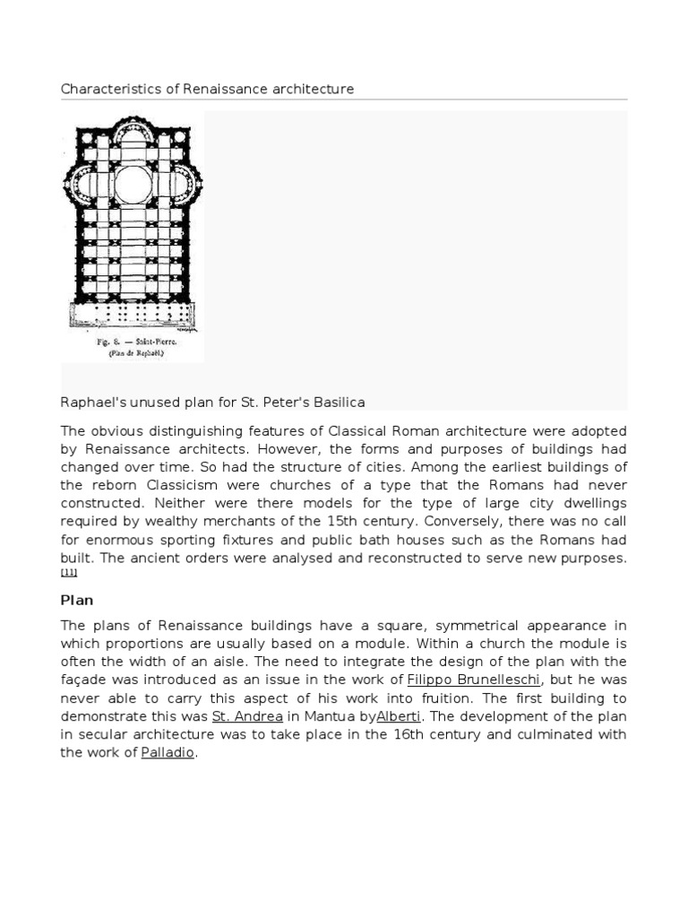 Characteristics of Renaissance Architecture | PDF | Architectural ...