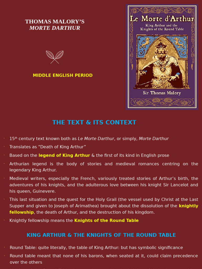 Thomas Malory | PDF | Le Morte D'arthur | King Arthur