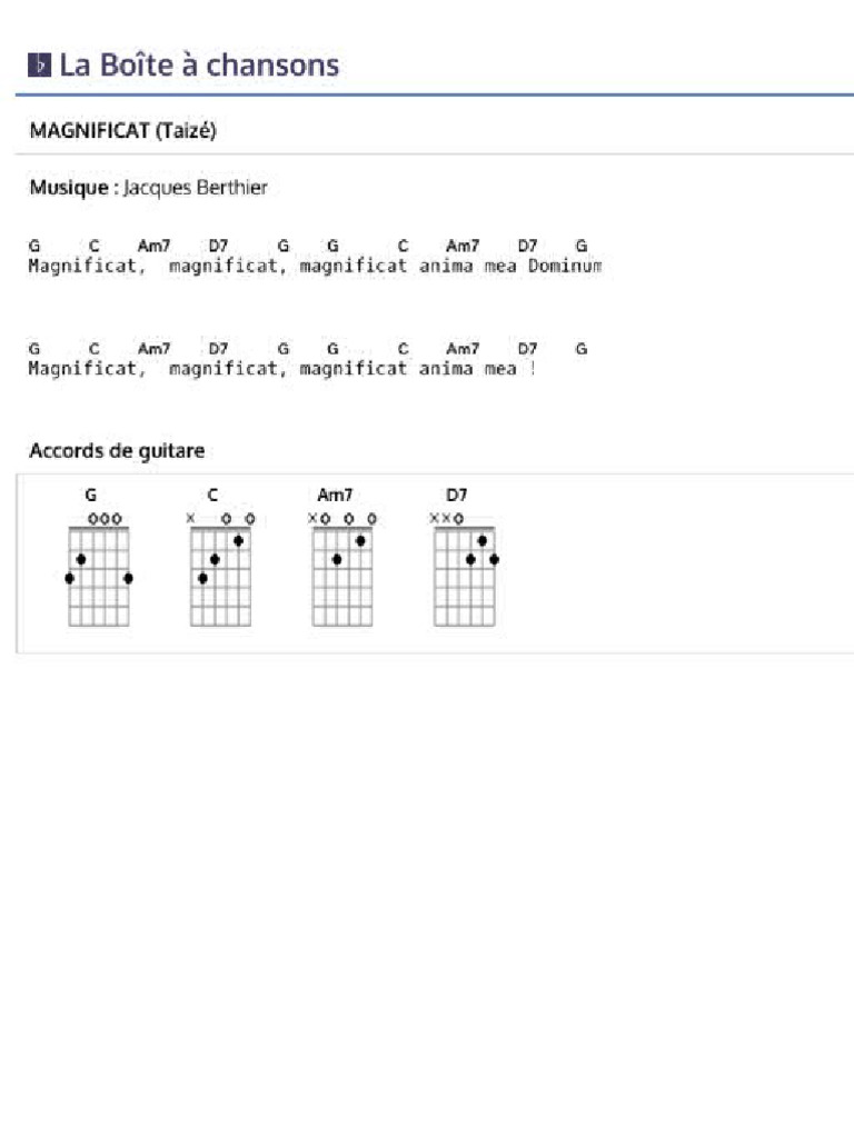 Anima Mea Dominum Chords | PDF