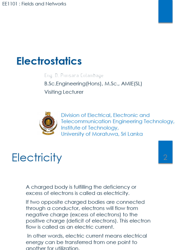 Electrostatics - Updated Presentation | PDF | Capacitor | Capacitance