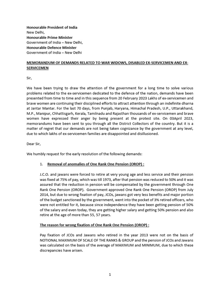 Memorandum 30 April Federation FVA English | PDF | Military