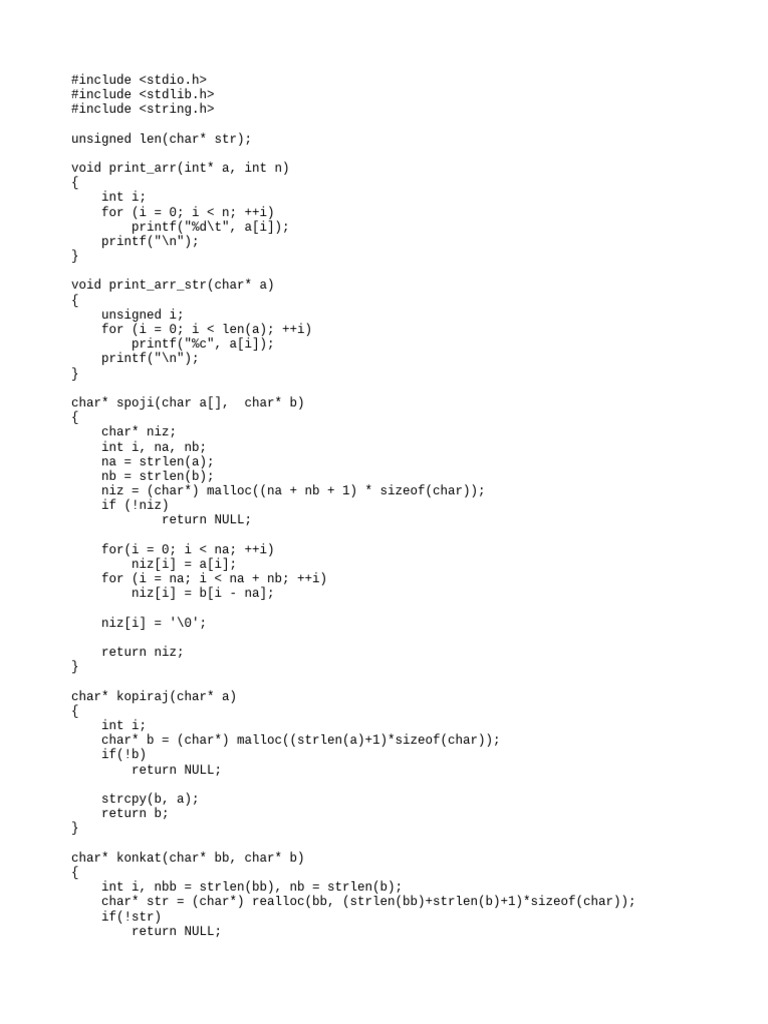 Dinamicka Alokacija String Primjer | PDF