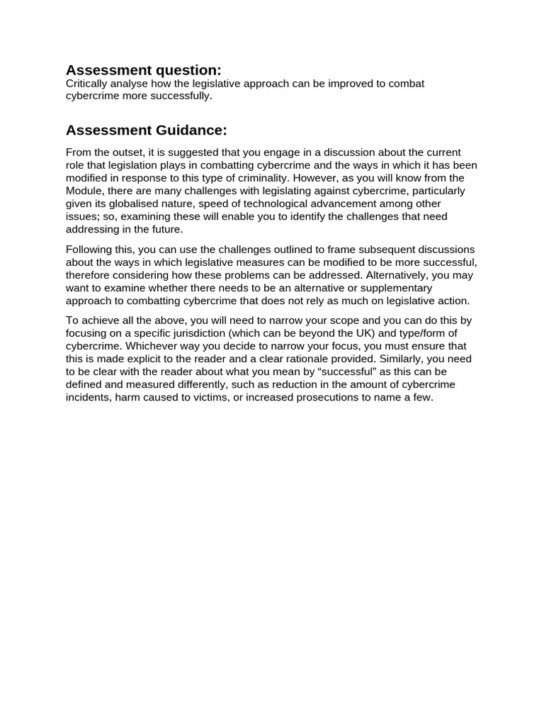 Assessment Question and Guidance | PDF