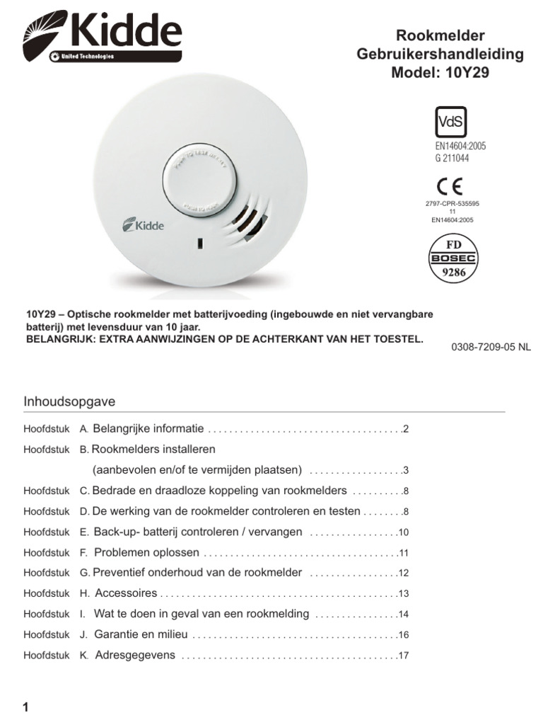 Kidde 10y29 10 Jaar | PDF