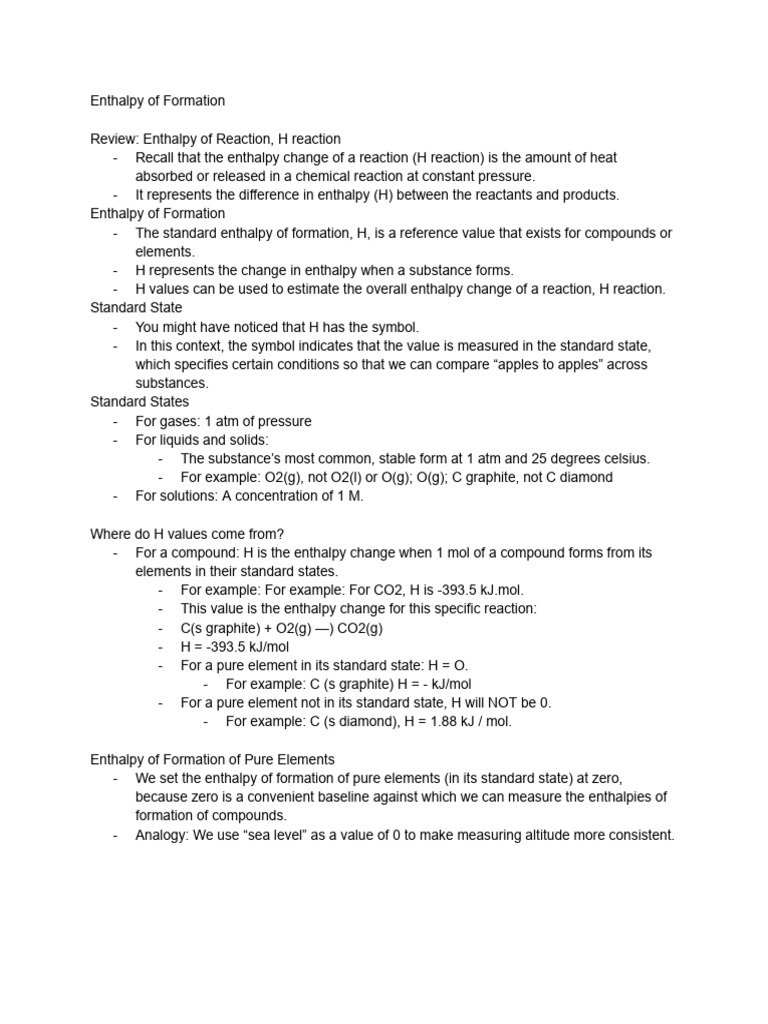 Understanding Enthalpy of Formation | PDF