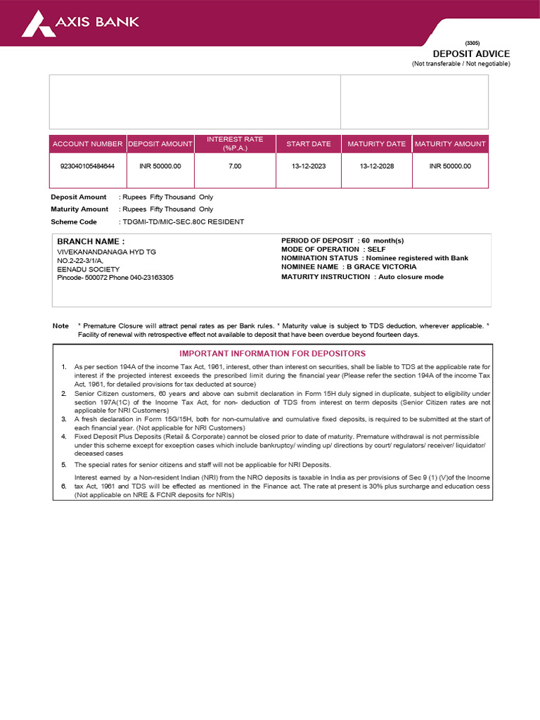 Fixed Deposit Advice - Unlocked | PDF | Taxes | Government Finances