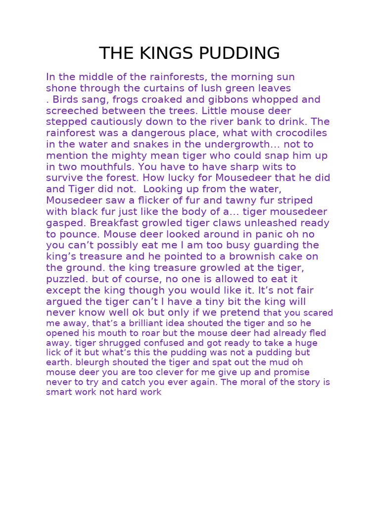 THE KINGS PUDDING | PDF