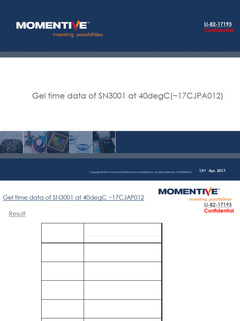 LI-82-17193 Gel Time Data 40degc of SN3001r1 (Incl Method) | PDF ...