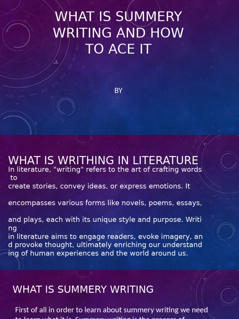 What Is Summery Writing and How To Ace | PDF | Speed Reading | Information