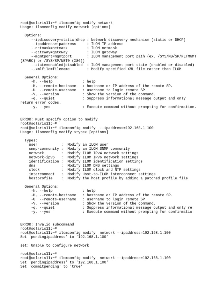 ILOM config from OS | PDF | Ip Address | I Pv6