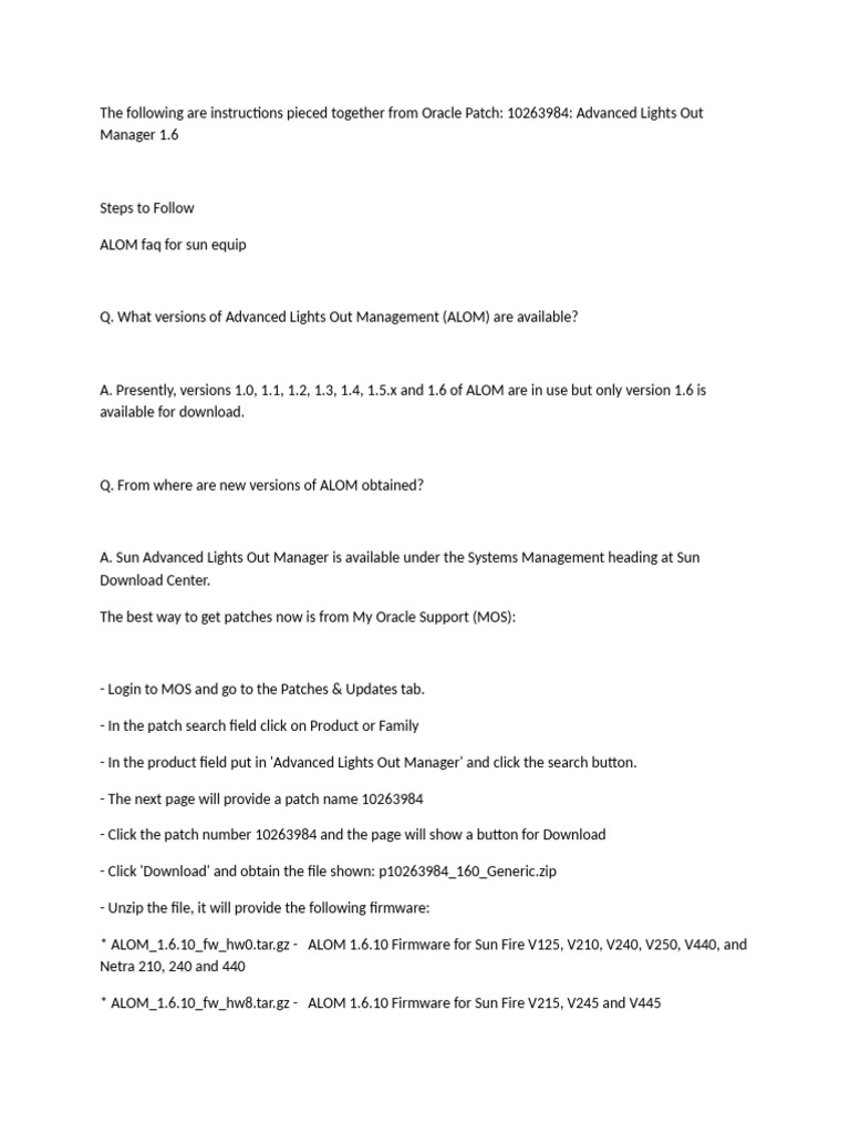 ALOM-1.6-download and install procedure | PDF | Zip (File Format) | System Software