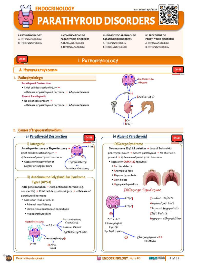 3 - Parathyroid Disorders (Notes) | PDF | Parathyroid Gland | Glands