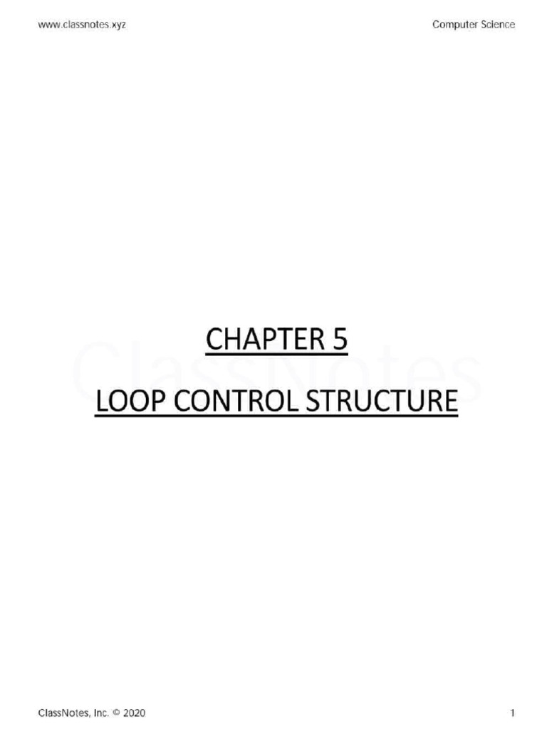 Ch-5 Computer Science Class 10th | PDF | Control Flow | Computer Programming