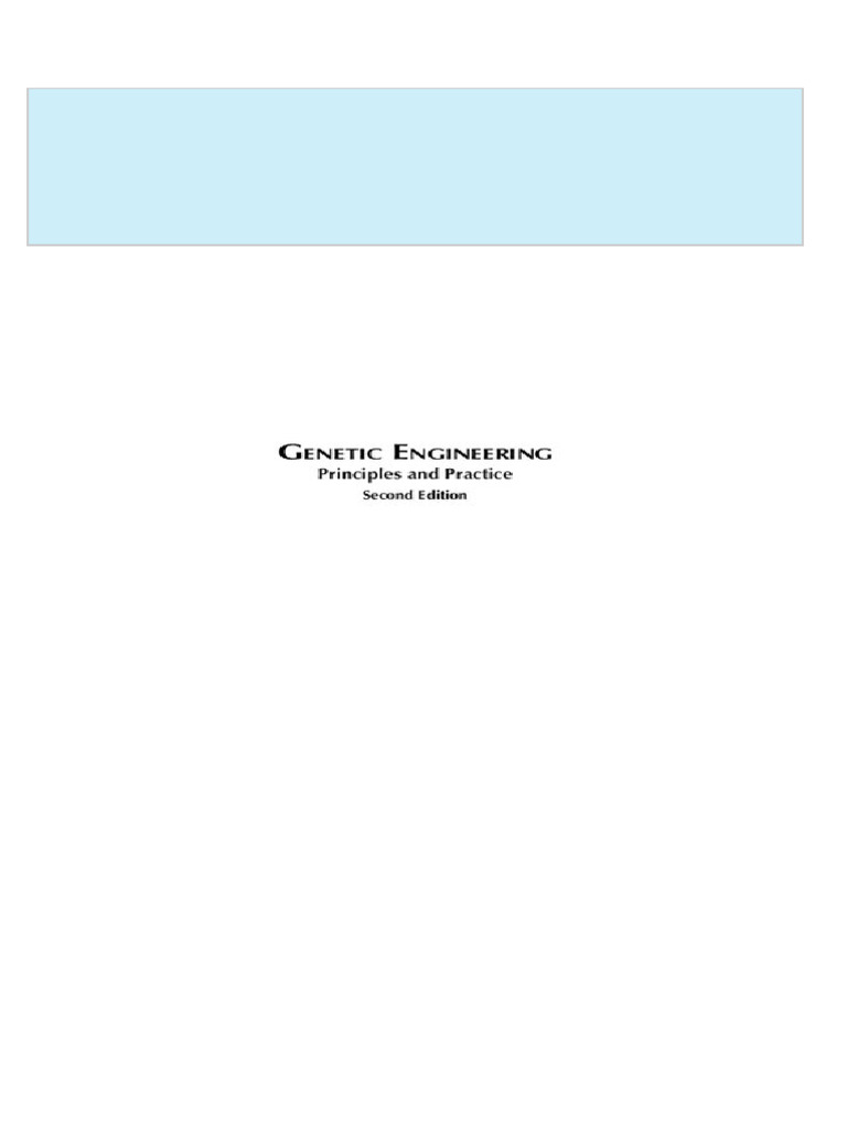 Instant ebooks textbook Genetic Engineering Principles And Practice 2nd ... Instant ebooks textbook Genetic Engineering Principles And Practice 2nd ...