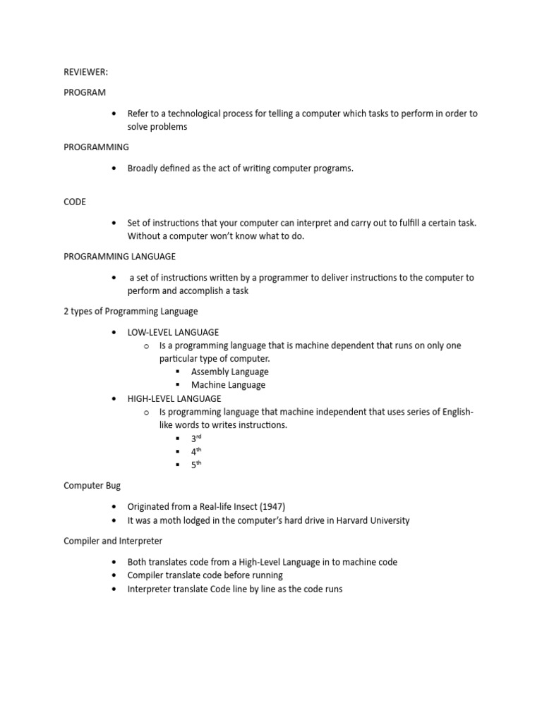 Overview of Programming Concepts | PDF