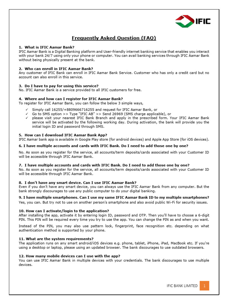 Ific Aamar Bank Faq v.3 | PDF | Phishing | Login