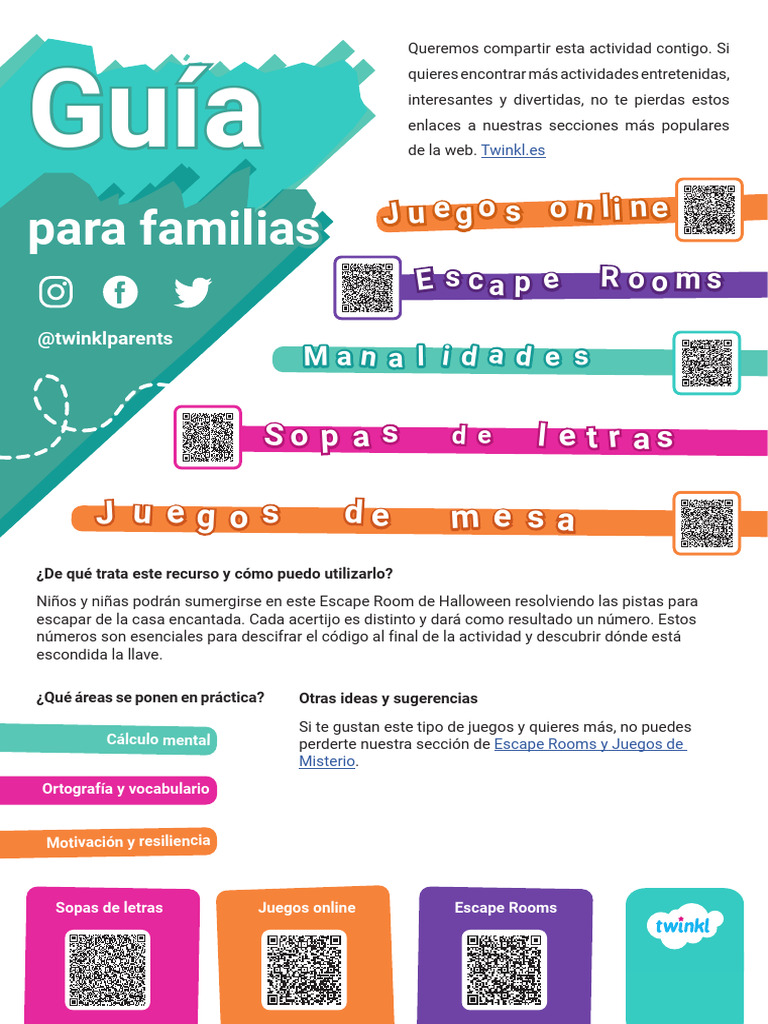 Escape Room Escapa de La Casa Encantada Halloween Ver 1 | PDF