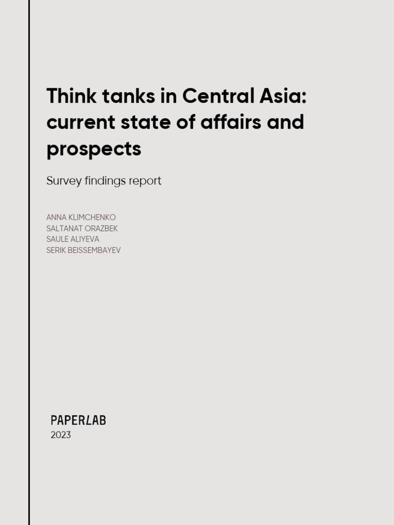 Central Asia Think Tanks: Current Insights | PDF | Think Tank | Policy