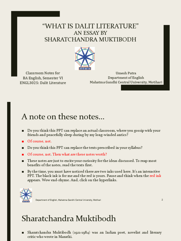 What Is Dalit Literature by Muktibodh CL | PDF | Dalit