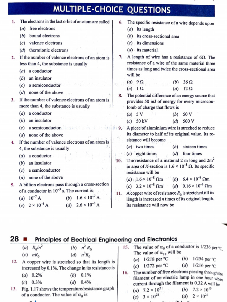 Basic Electrical Engineering MCqs | PDF | Alternating Current ...