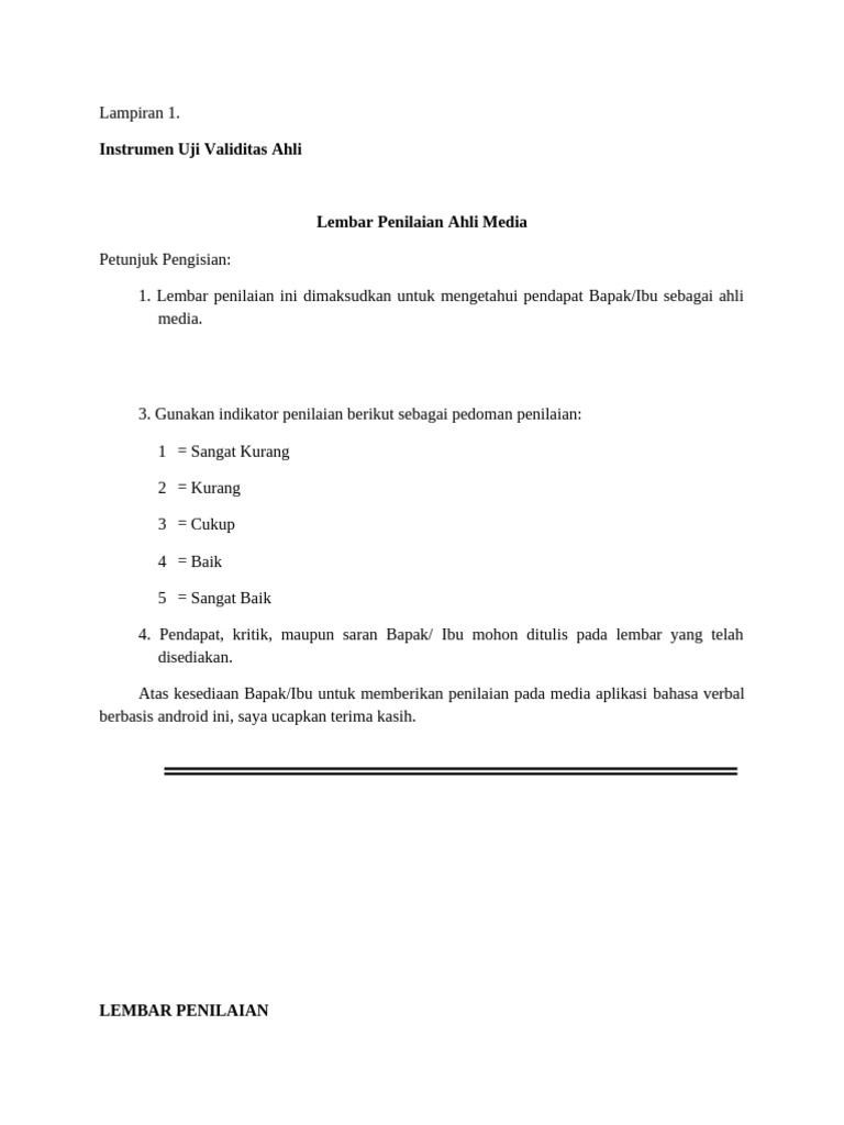 Instrumen Validasi Ahli Media | PDF