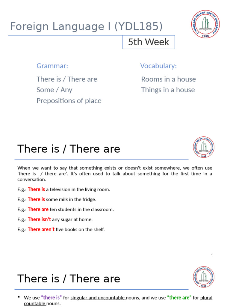 1 There Is - There Are Some - Any | PDF | Plural | Noun