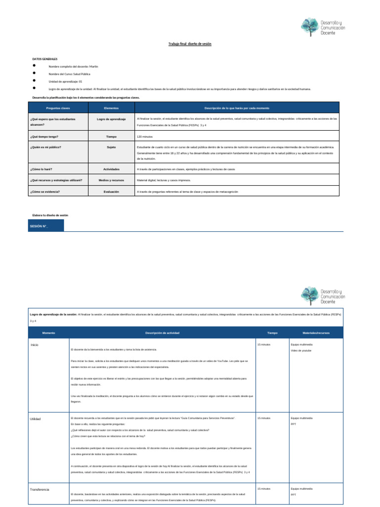EJEMPLO 3 IUPC Presencial | PDF | Evaluación | Aprendizaje