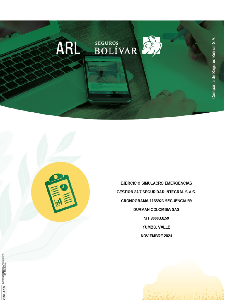 Ejercicio Simulacro Emergencias Durman Colombia Sas Cron Sec 59 | PDF ...