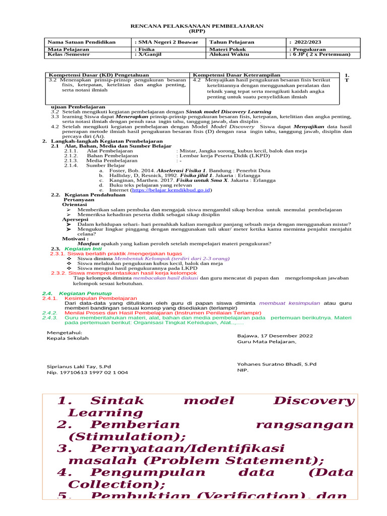 D. Contoh RPP-1 SESUAI EDARAN NO 14 TAHUN 2019 | PDF