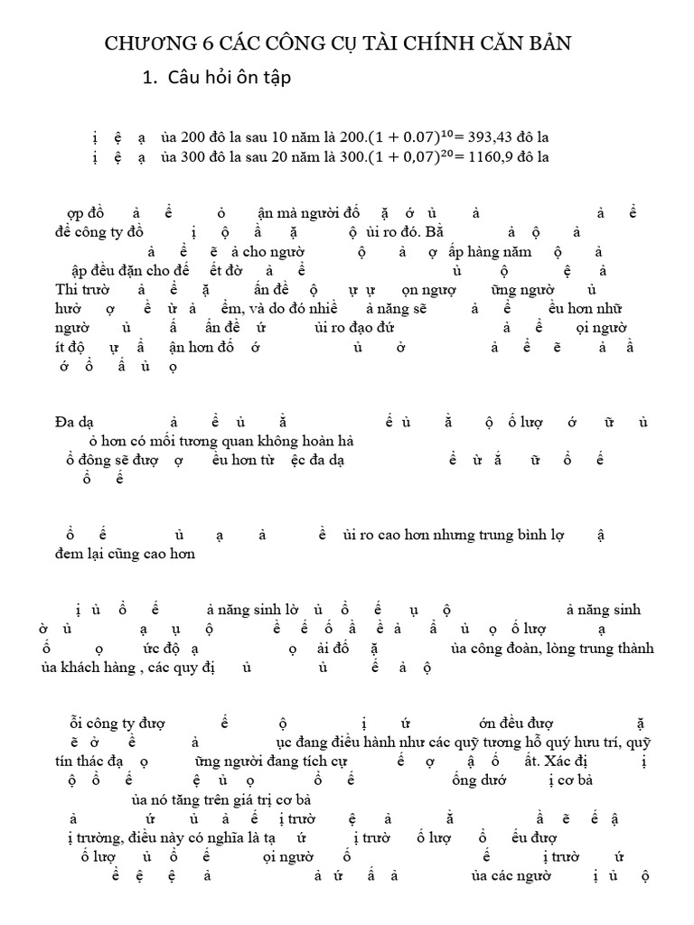 Chương 6 Các Công C Tài Chính Căn B N | PDF