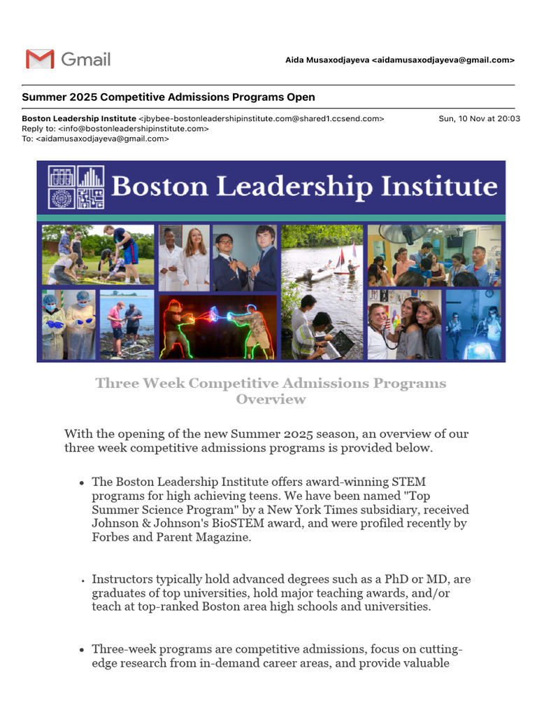 Summer 2025 STEM Programs Open Now | PDF | Science, Technology ...