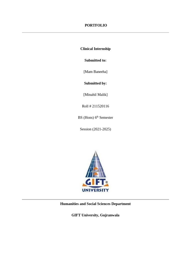 Initial Pages of Report Writing - BS-format 2024 | PDF | Impulsivity ...