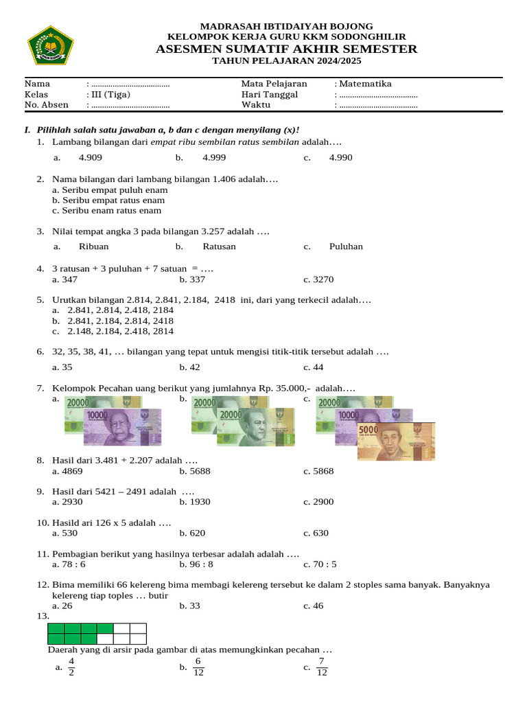 Soal Asas MTK 3 | PDF