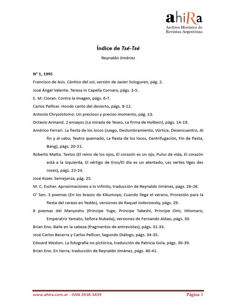 Jimenez Indice de Tse Tse | PDF