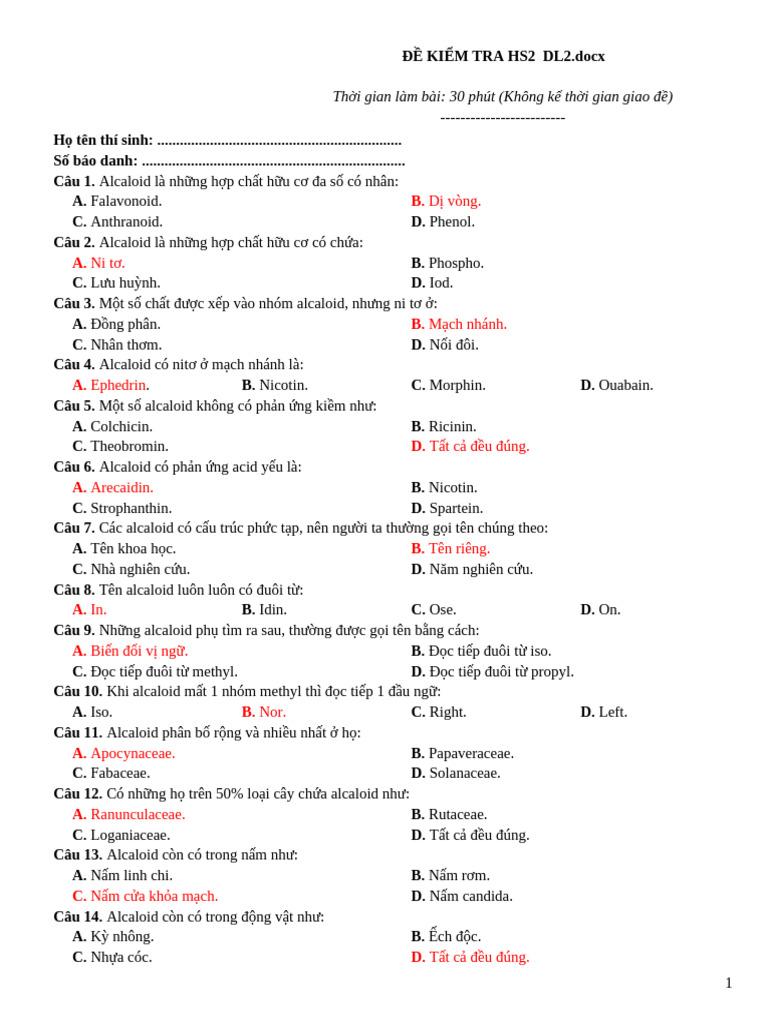 DE - KIEM - TRA - HS2 - DL2 Azota | PDF