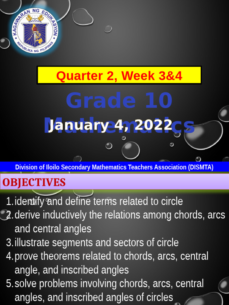 MATH G10 Q2_W3_W4 | PDF | Circle | Perpendicular