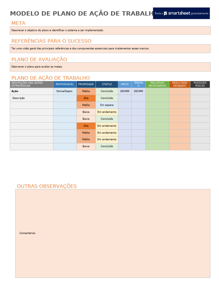 IC Work Action Plan 8595 WORD PT | PDF