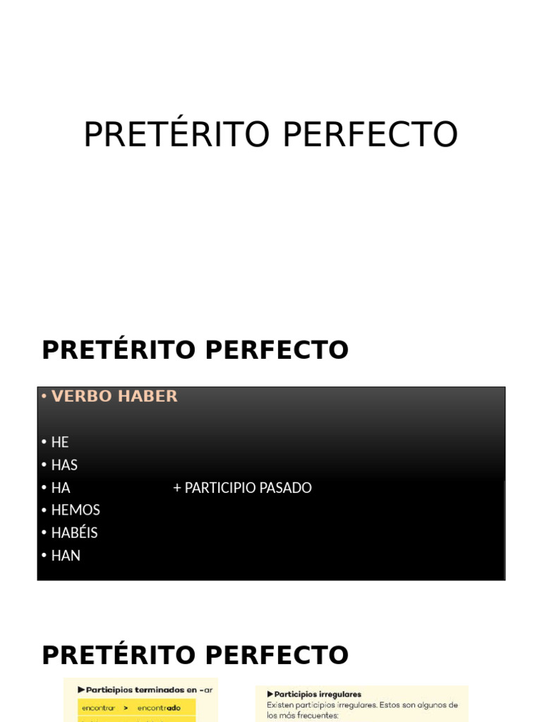 Pretérito Perfecto | PDF