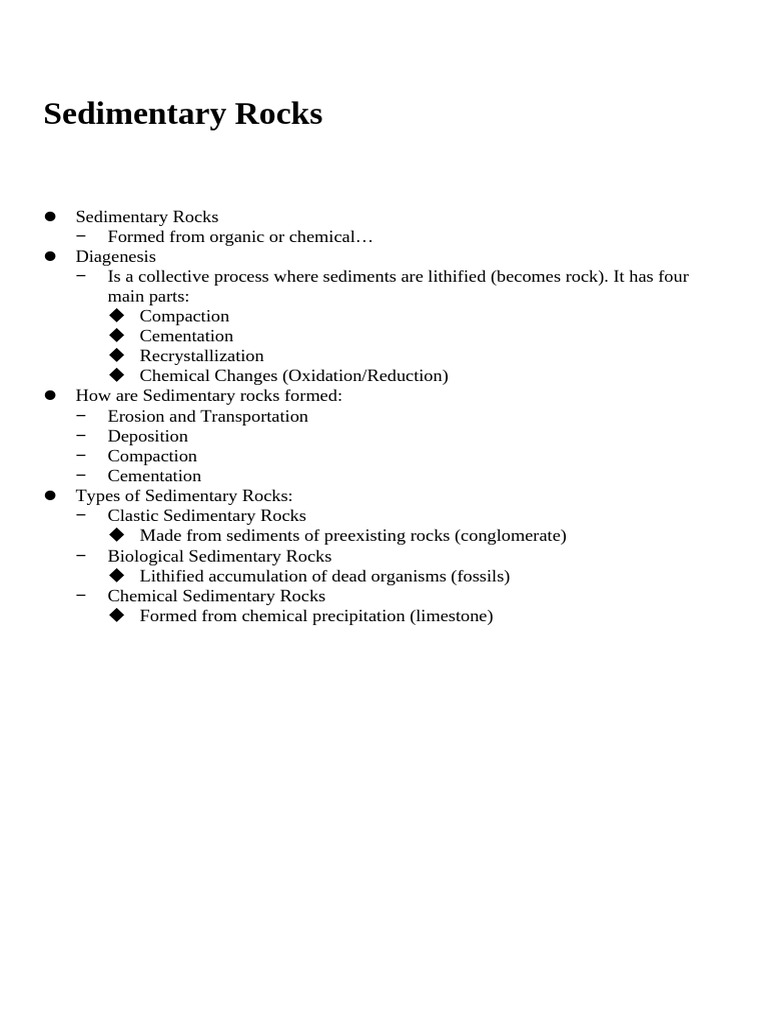 Sedimentary Rocks | PDF