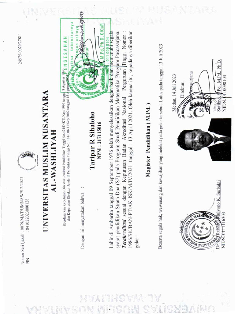 Ijazah S2 Kepsek | PDF