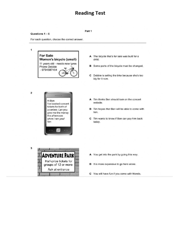 Reading Test | PDF