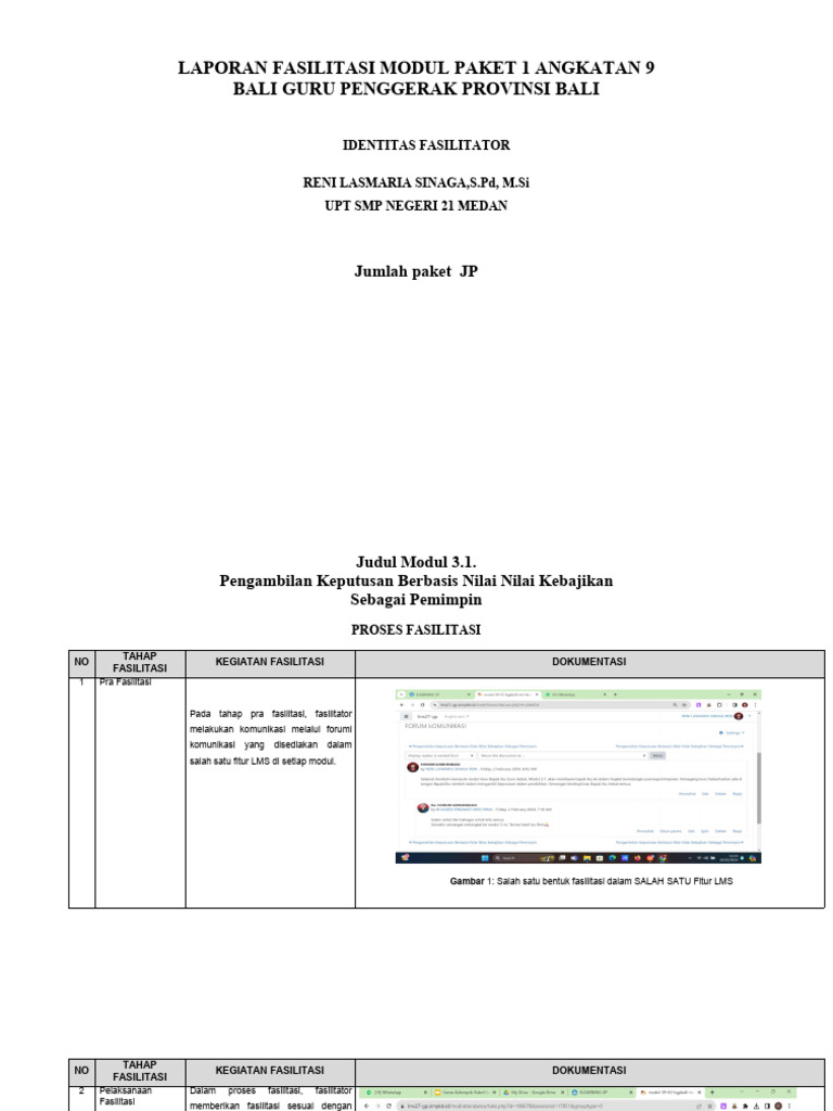 Fasilitasi Modul Paket 1 Guru Penggerak | PDF