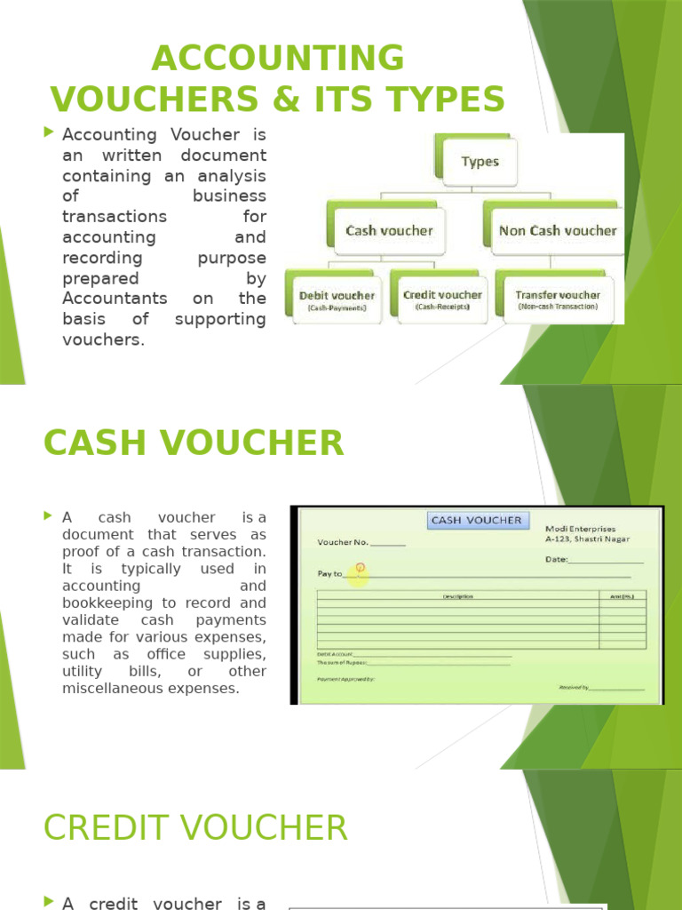 Presentation On Accounting Vouchers & Its Types 1cd | PDF