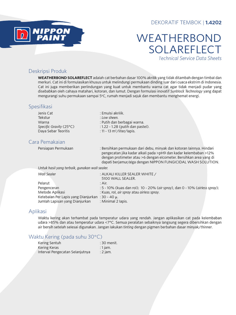 Cat Weatherbond Solareflect: Hemat Energi | PDF