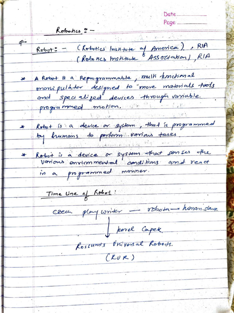 Robotics Notes - Compressed-1 | PDF