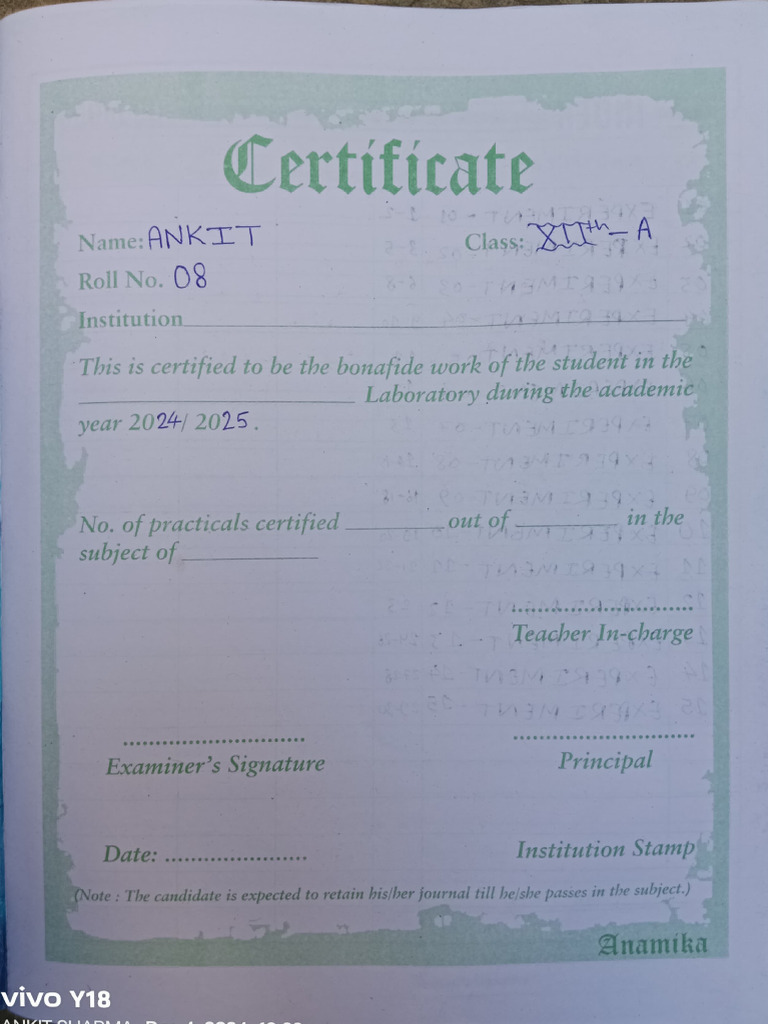 CHEMISTRY PRACTICAL FILE | PDF