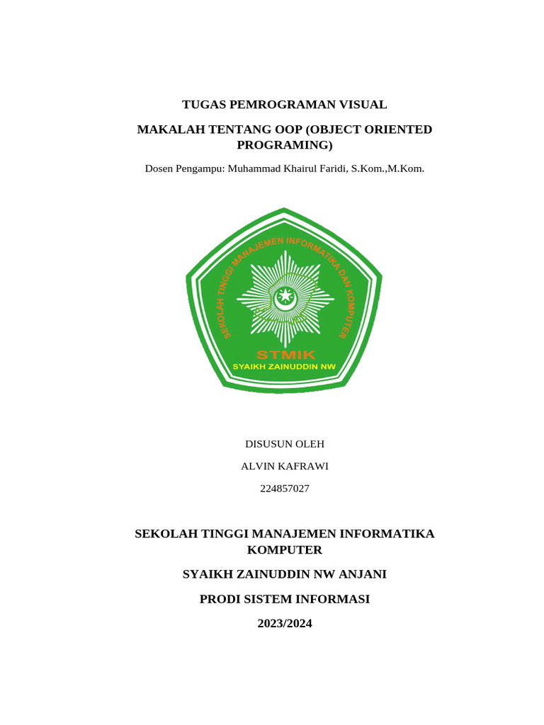 Tuges Makalah Pemrograman Visual | PDF