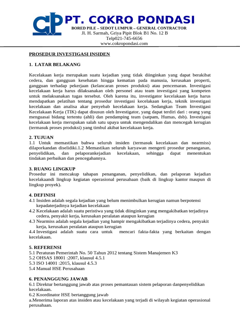 Prosedur Pelatihan K3L | PDF
